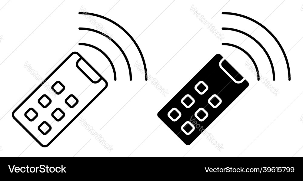 Linear icon control tv panel with radio waves Vector Image