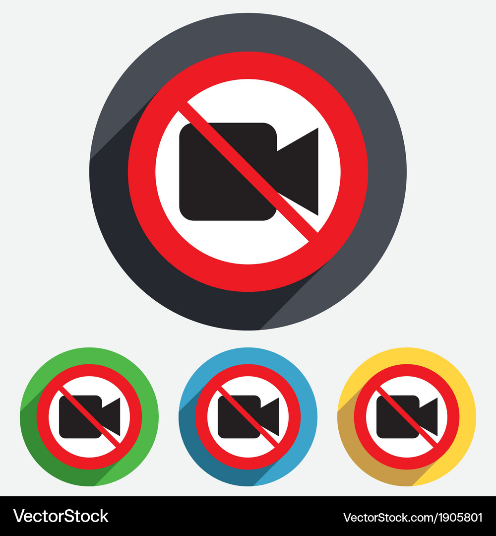 Do not record Video camera sign icon Royalty Free Vector