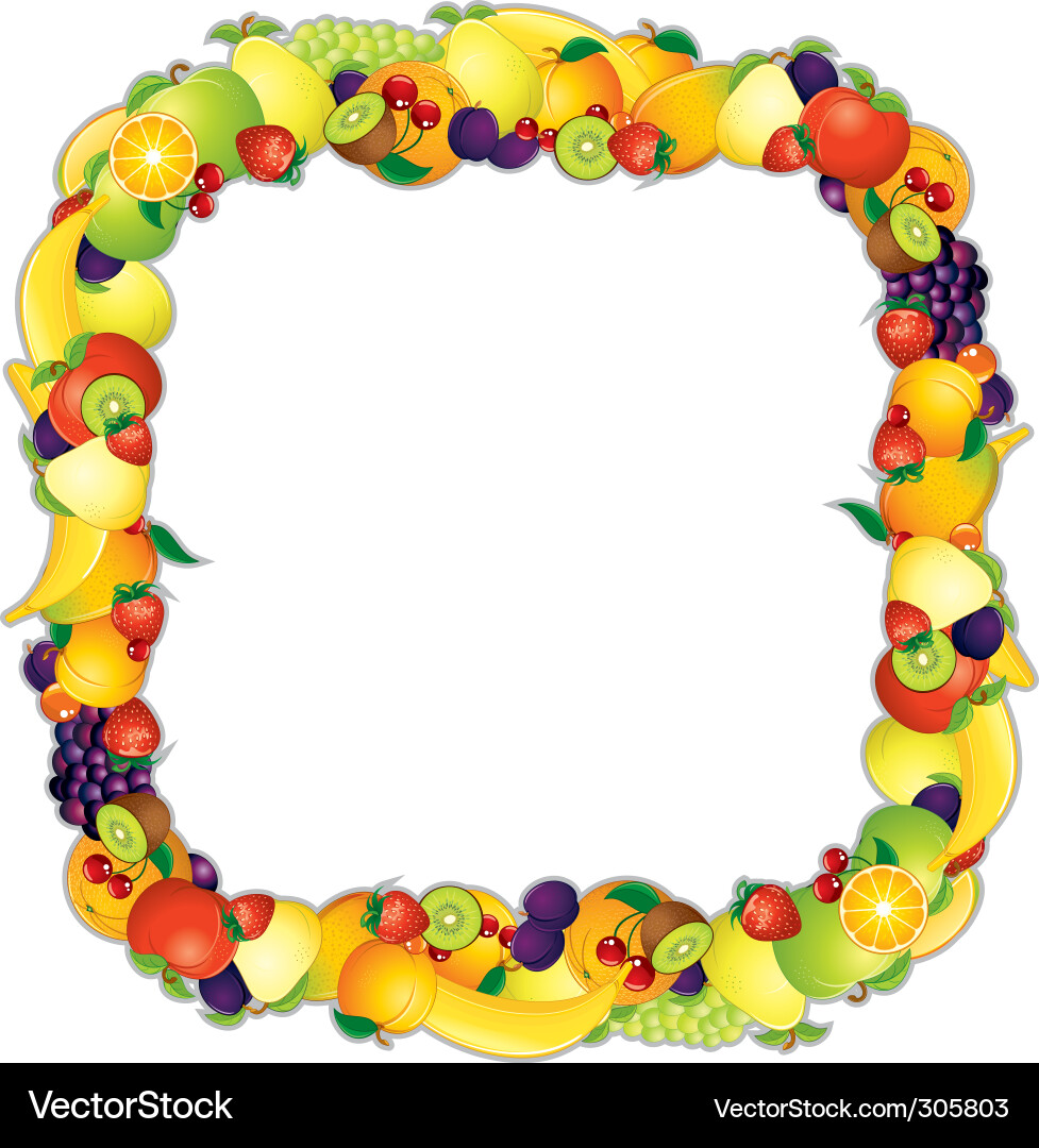 Fruits frame Royalty Free Vector Image - VectorStock