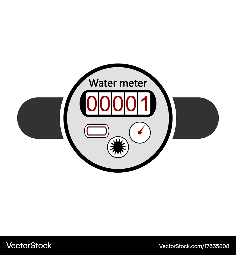 Water meter icon Royalty Free Vector Image - VectorStock