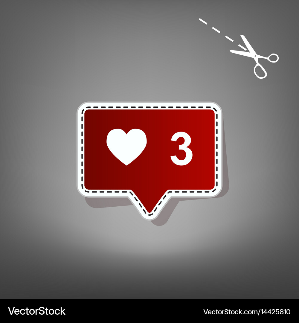 Like and comment sign red icon Royalty Free Vector Image