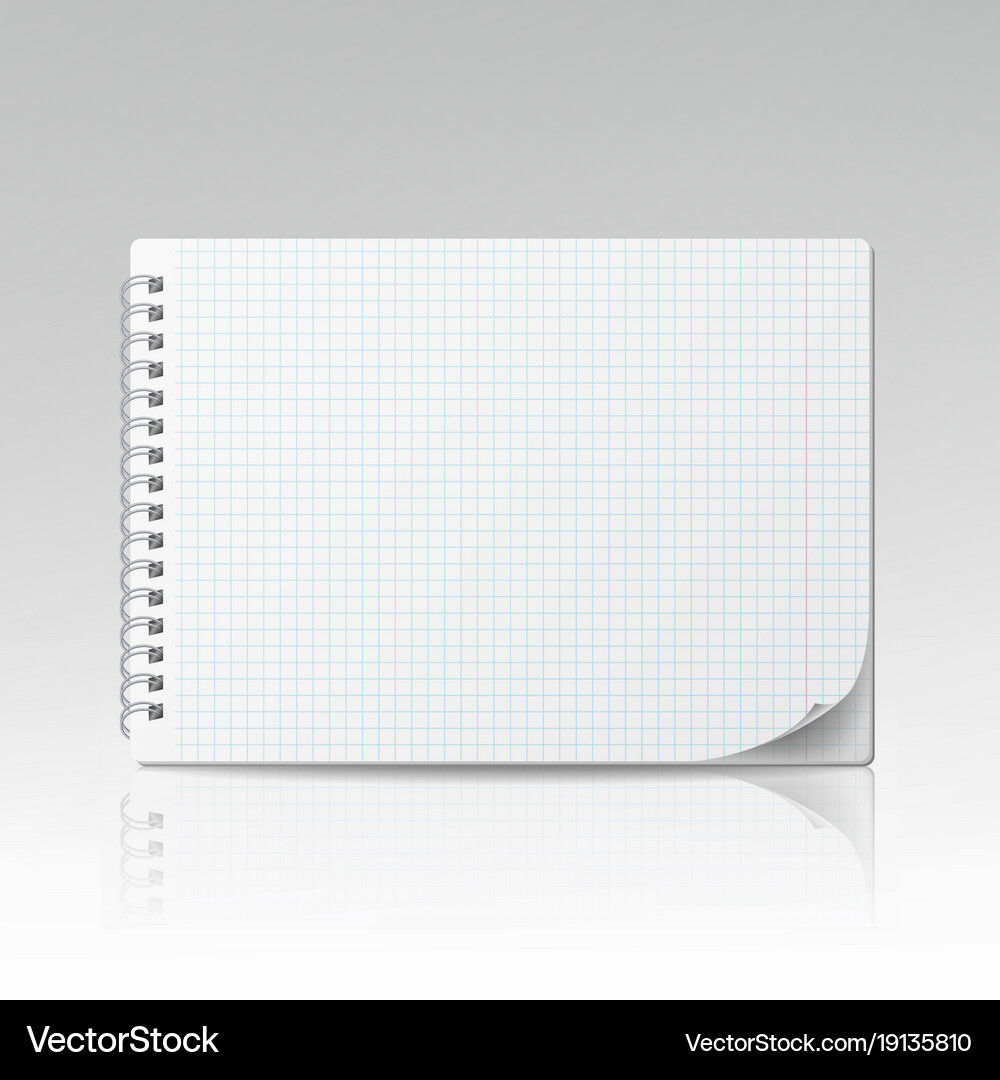 Notepad blank 3d realistic notebook mockup Vector Image
