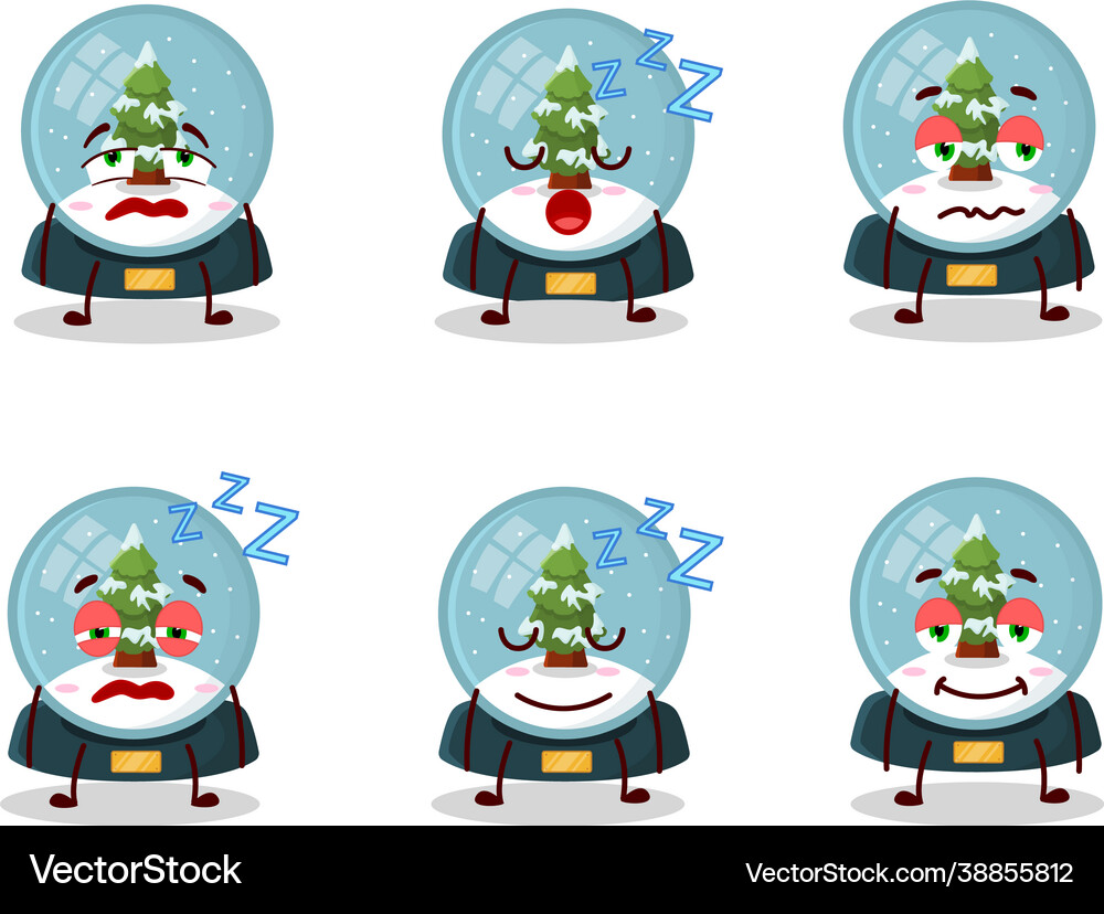 Cartoon character snowball with tree Royalty Free Vector