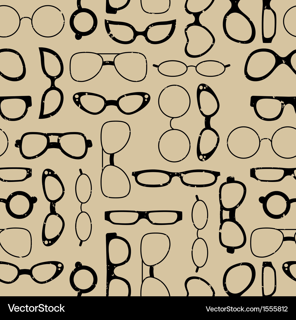 Seamless pattern glasses on retro background Vector Image