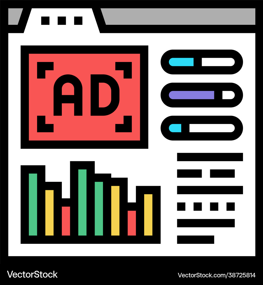 Google analytics integration color icon Royalty Free Vector