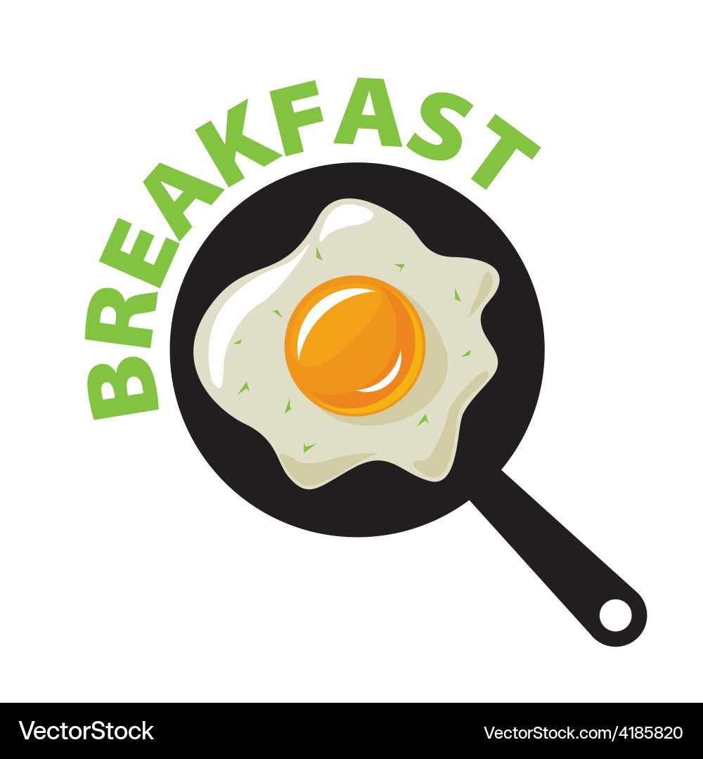 Logo fried eggs for breakfast Royalty Free Vector Image