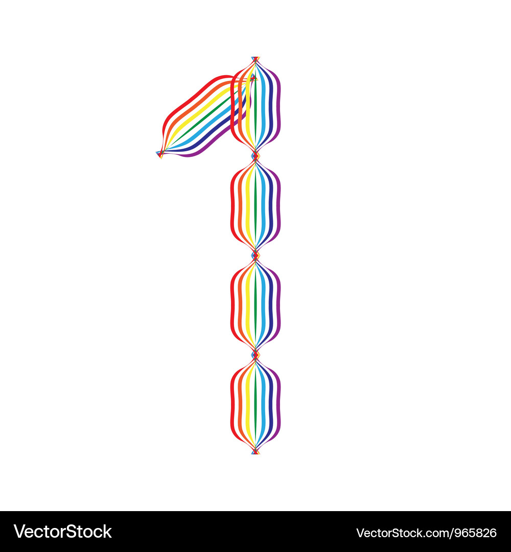 Number 1 made in rainbow colors Royalty Free Vector Image