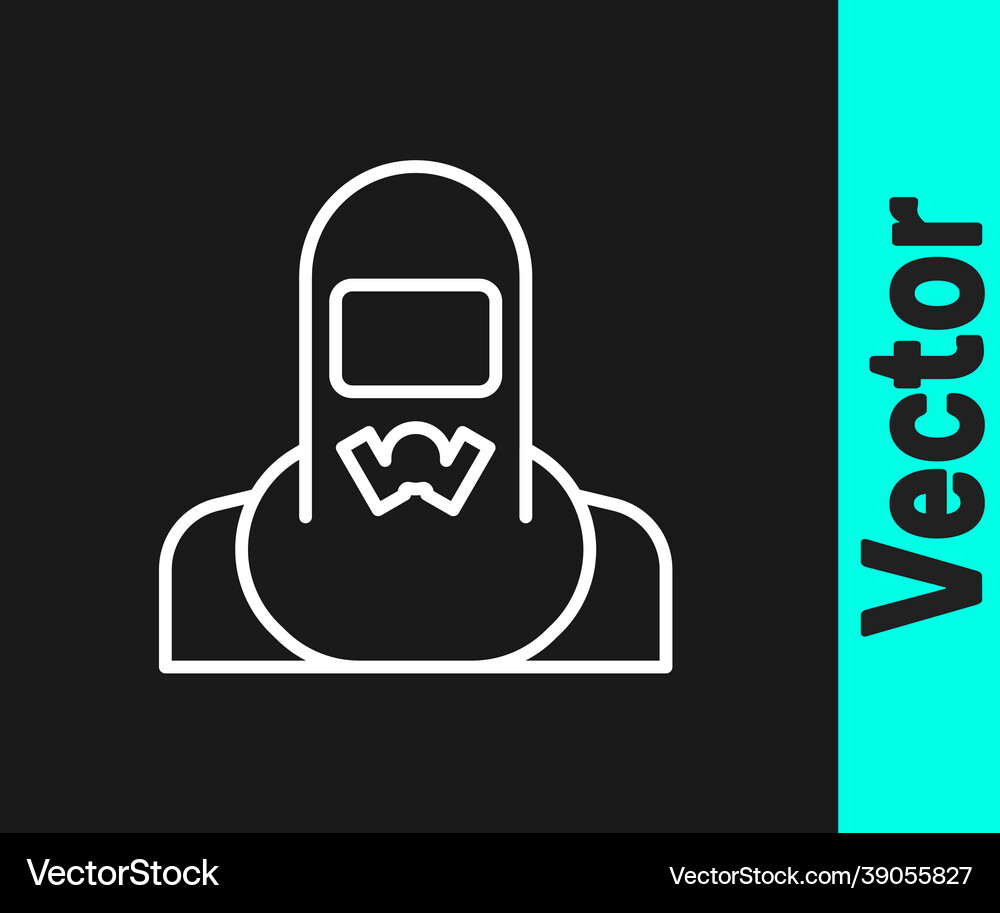 White line nuclear power plant worker wearing Vector Image