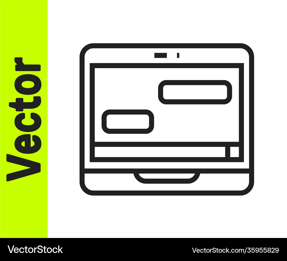 Black line new chat messages notification Vector Image