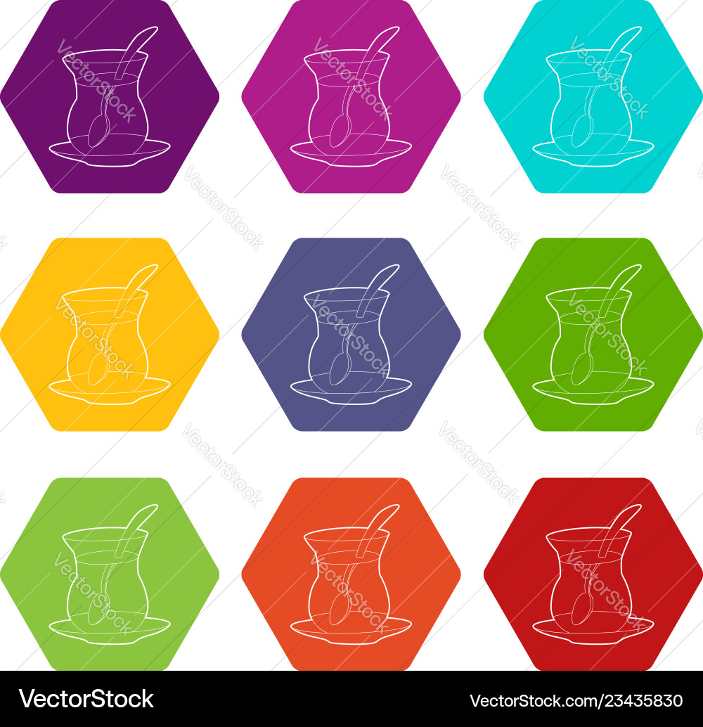 Cold tea icons set 9 Royalty Free Vector Image