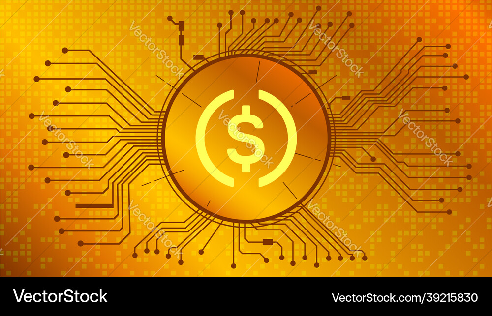Usd coin usdc cryptocurrency token symbol Vector Image