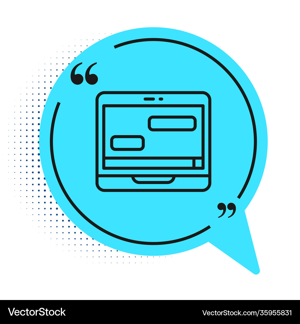 Black line new chat messages notification Vector Image