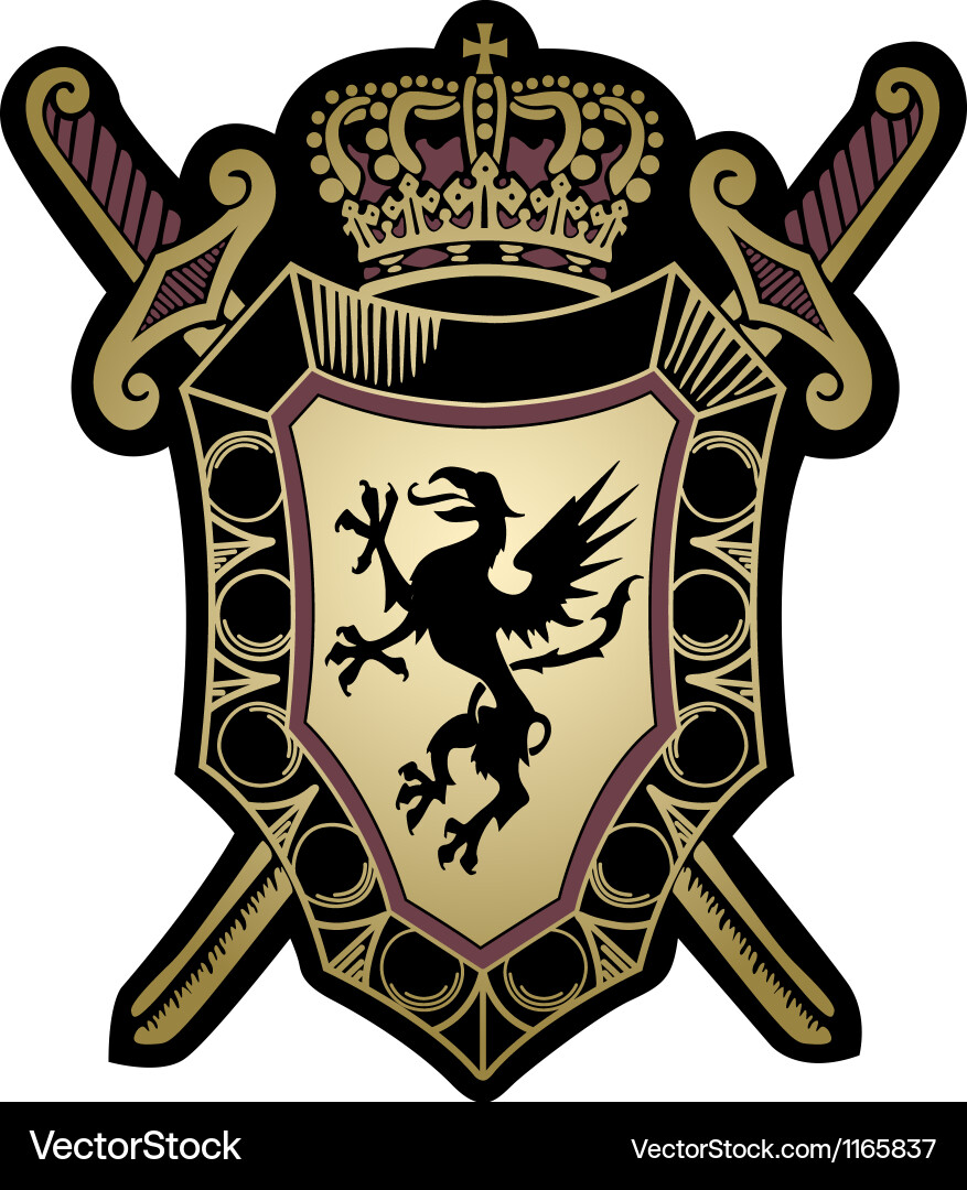 Griffin classic emblem badge shield Royalty Free Vector Image - VectorStock