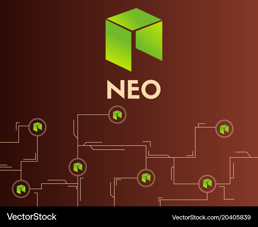 Cryptocurrency neo technology connected style Vector Image