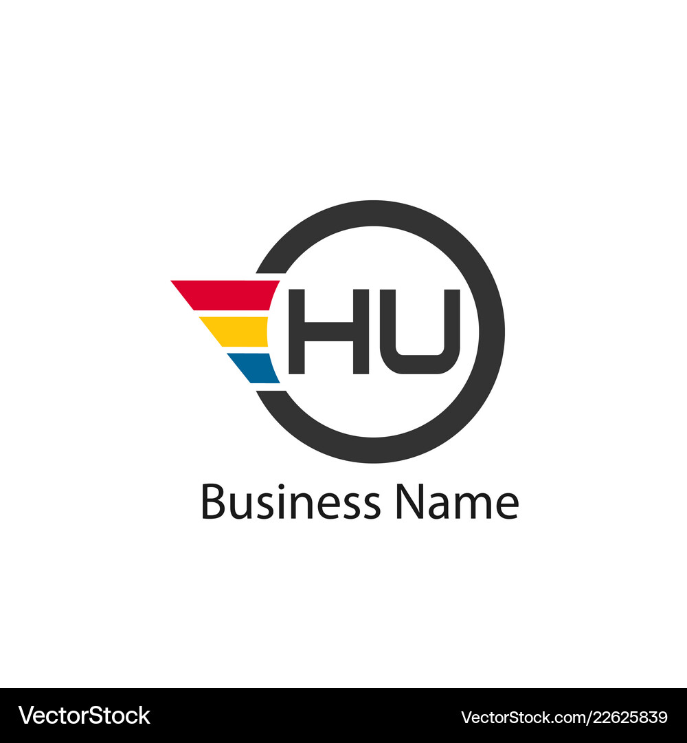 Initial letter hu logo template design Royalty Free Vector