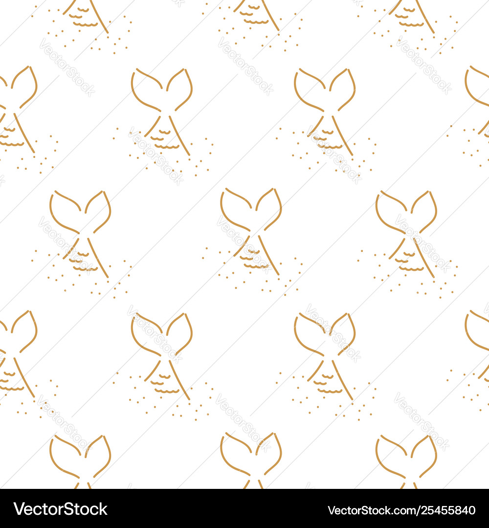 Mermaid tail simple seamless pattern Royalty Free Vector