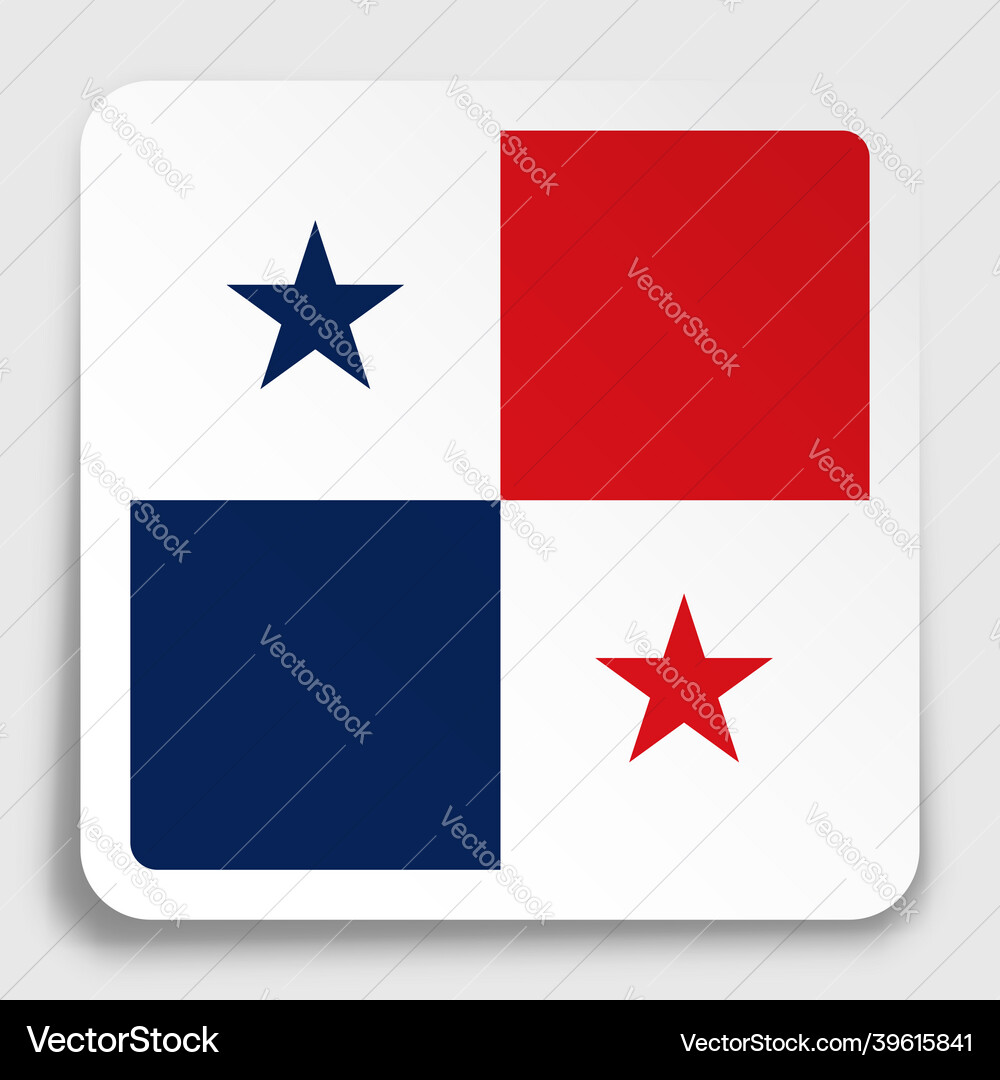 Panama flag icon on paper square sticker Vector Image