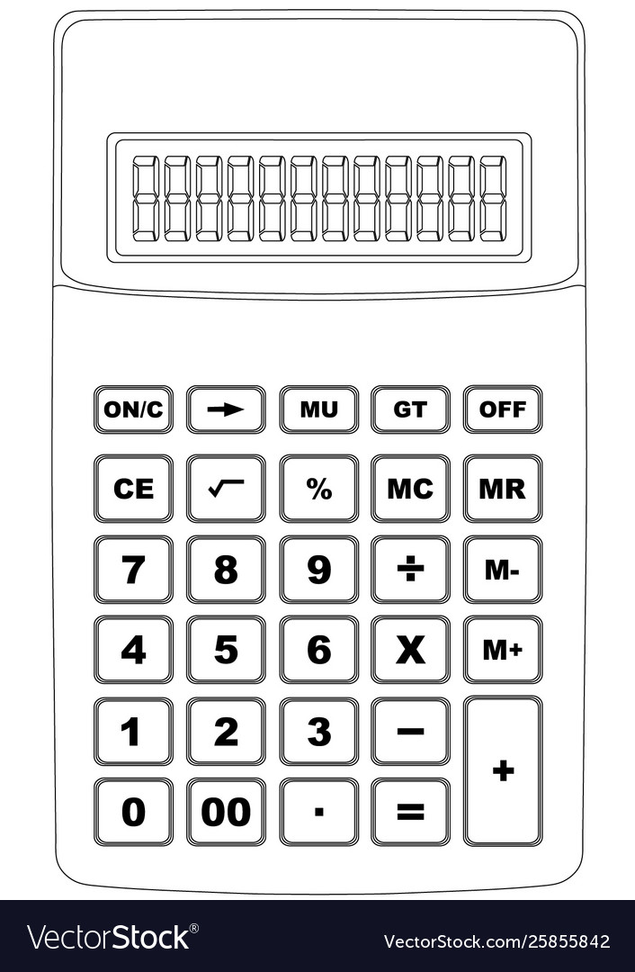 Basic calculator Royalty Free Vector Image - VectorStock