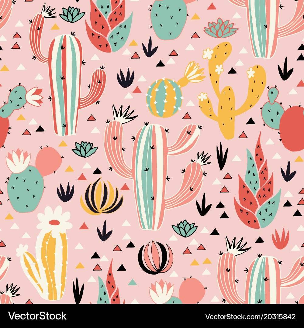 Pink desert pattern Royalty Free Vector Image - VectorStock