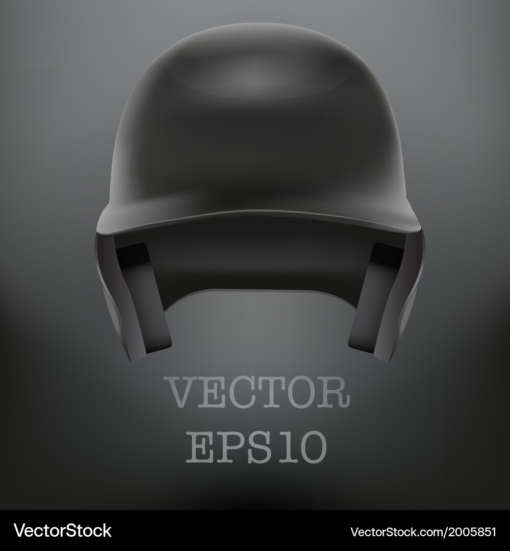 Baseball helmet front view isolated Royalty Free Vector