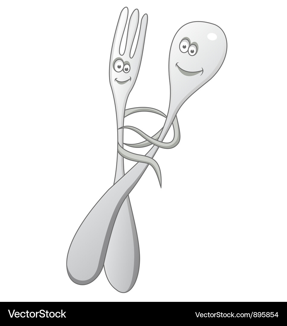 Spoon cartoon Royalty Free Vector Image - VectorStock