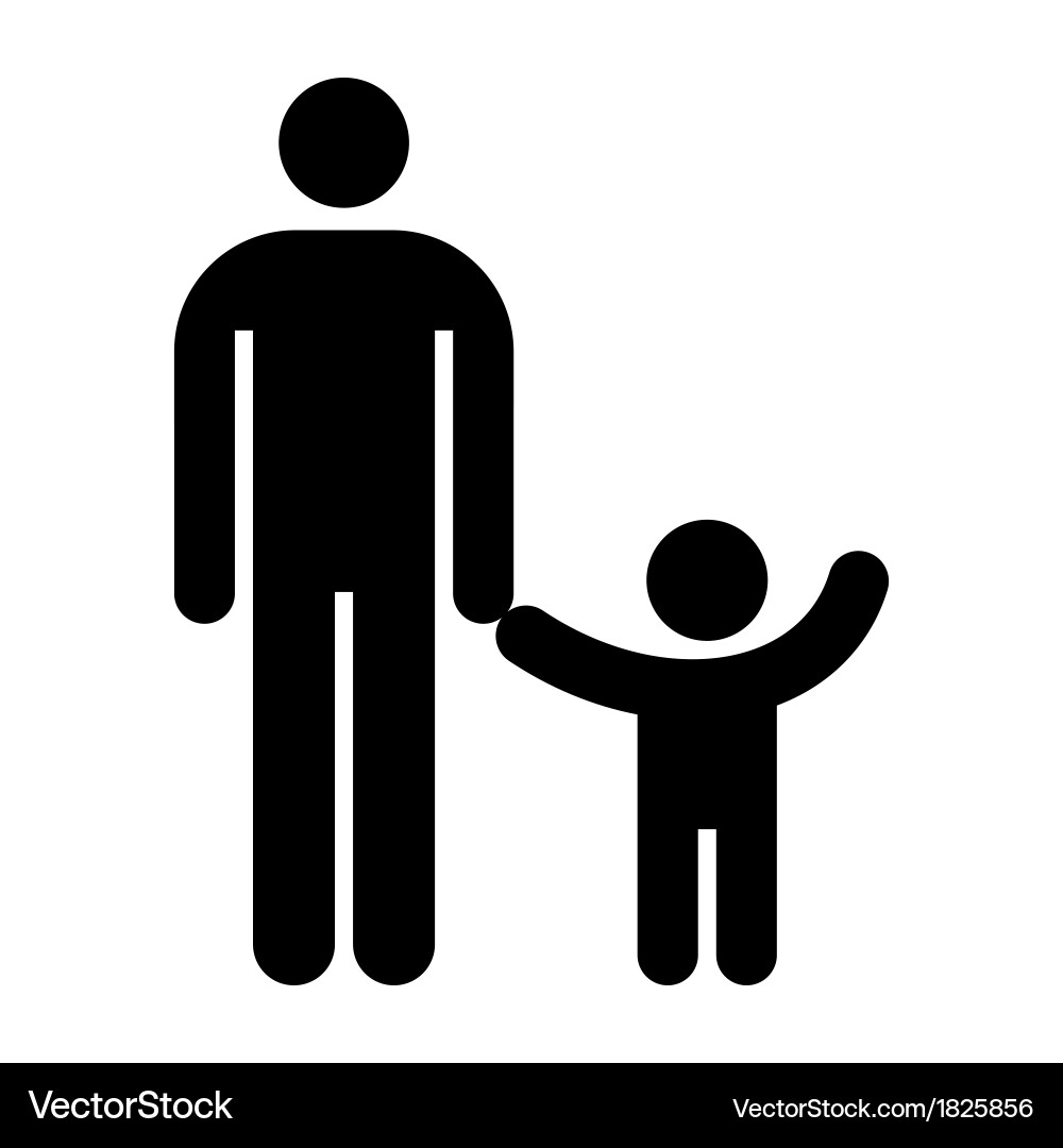 Father and kid symbol Royalty Free Vector Image