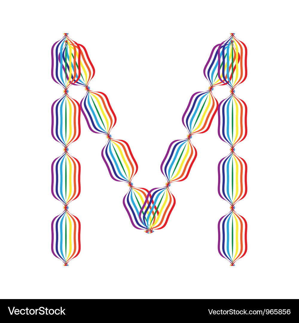 Letter M made in rainbow colors Royalty Free Vector Image