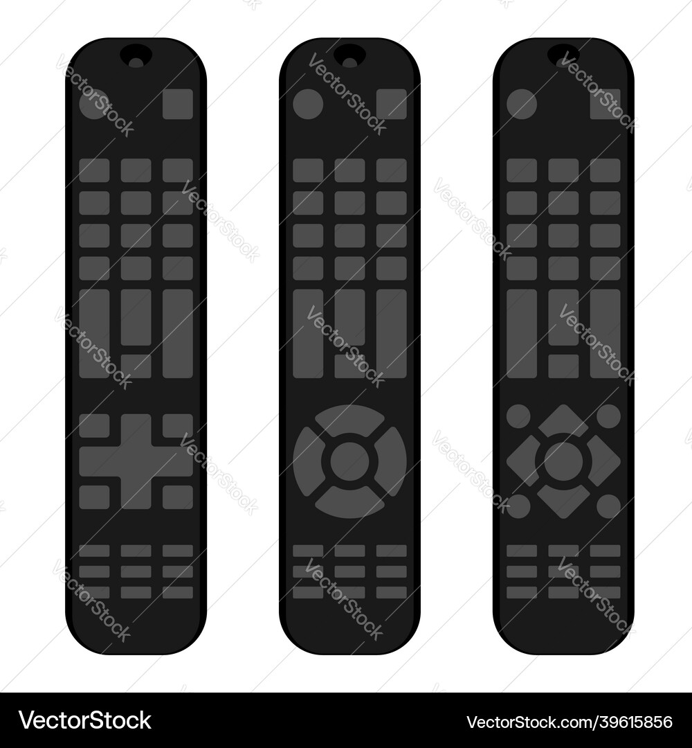 Set of control tv panel remote control Royalty Free Vector