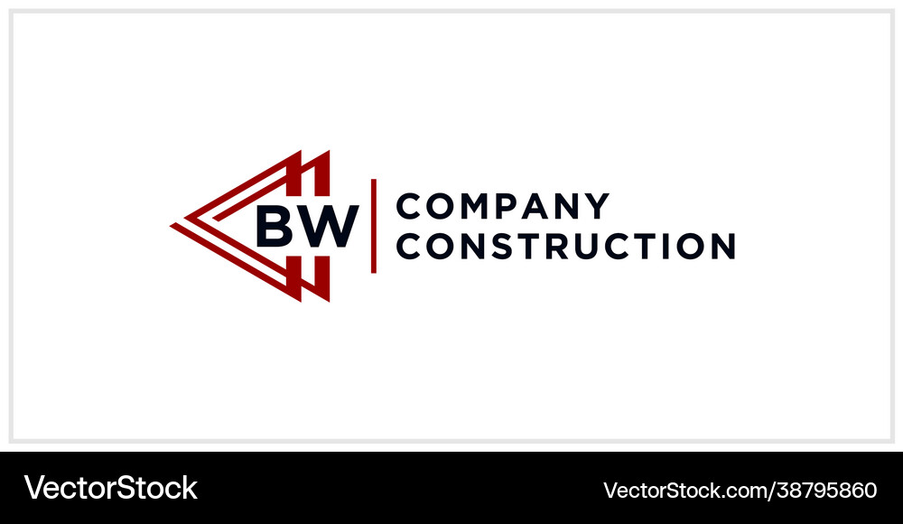 Bw triangle connect logo design Royalty Free Vector Image