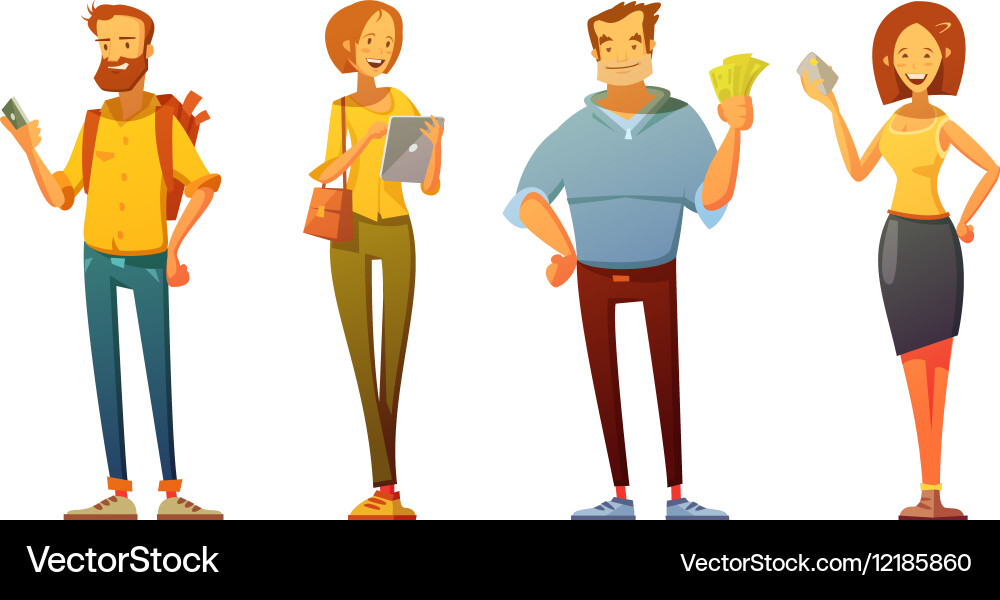 Professional purchaser buyer dressed casually set Vector Image