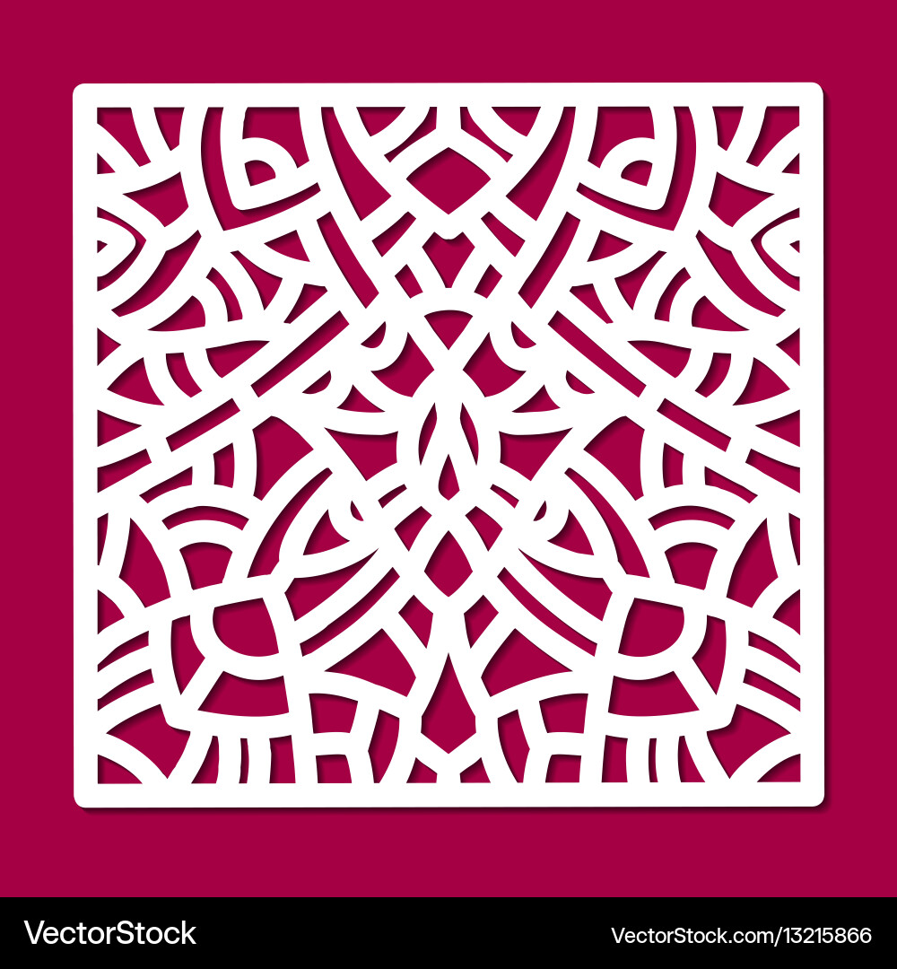 Laser cut ornament square panel cutout pattern Vector Image
