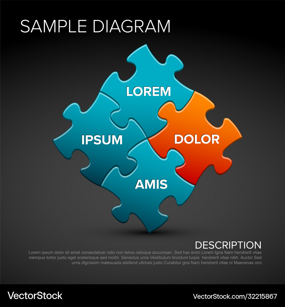 Multipurpose puzzle infographic schema diagram Vector Image
