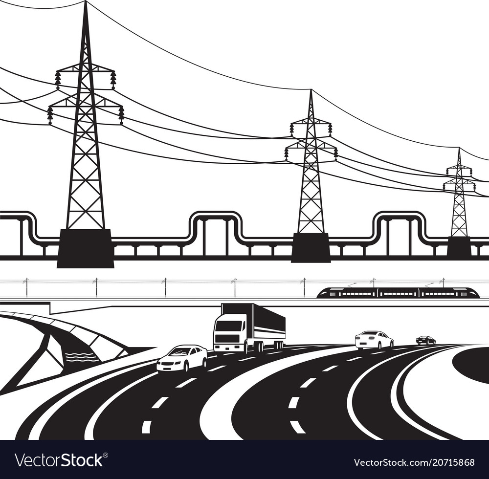 Different infrastructural construction Royalty Free Vector
