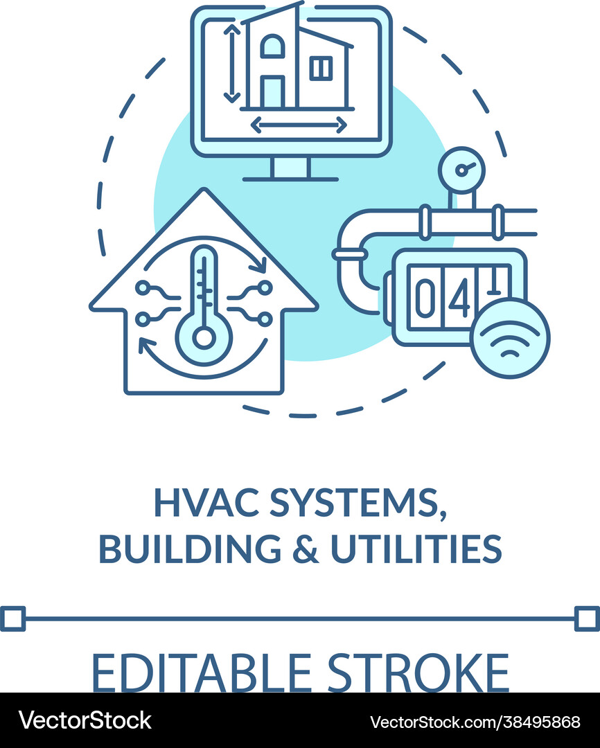 Hvac systems buildings and utilities concept icon Vector Image