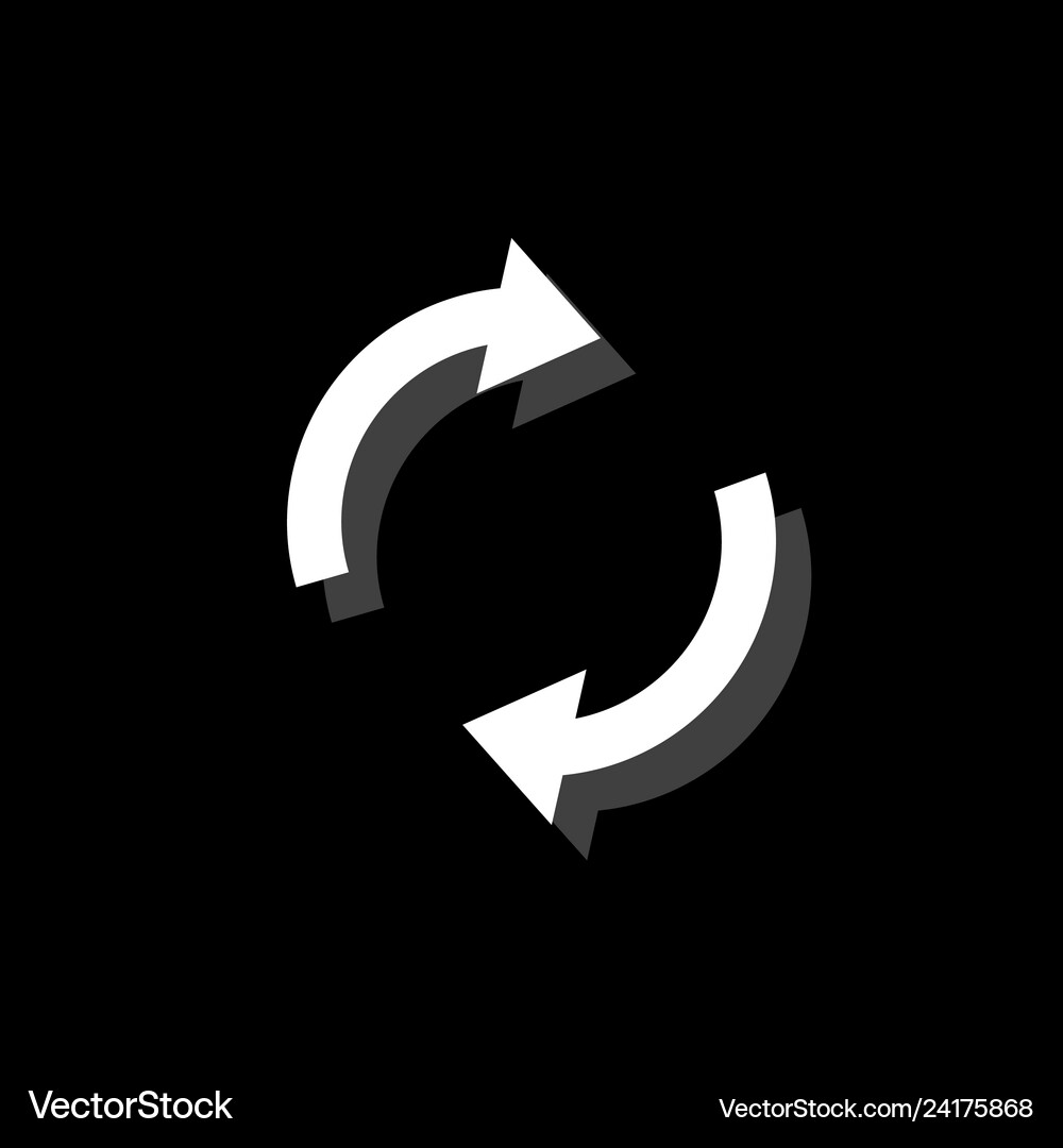 Recycle arrow icon flat Royalty Free Vector Image