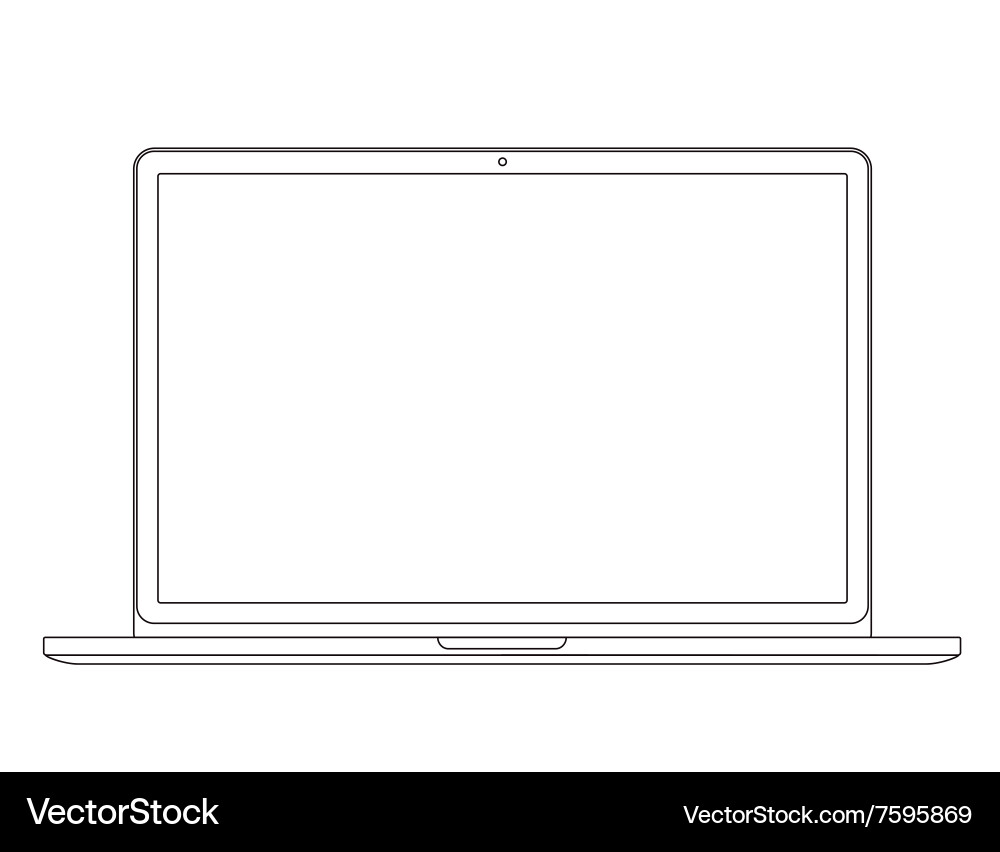 Outline drawing laptop Elegant thin line style Vector Image