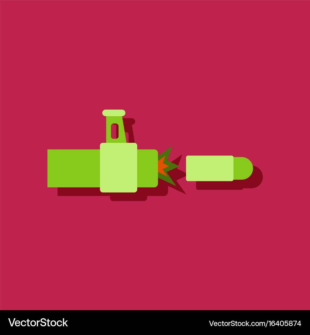 Flat icon design collection rifle bullet shot Vector Image