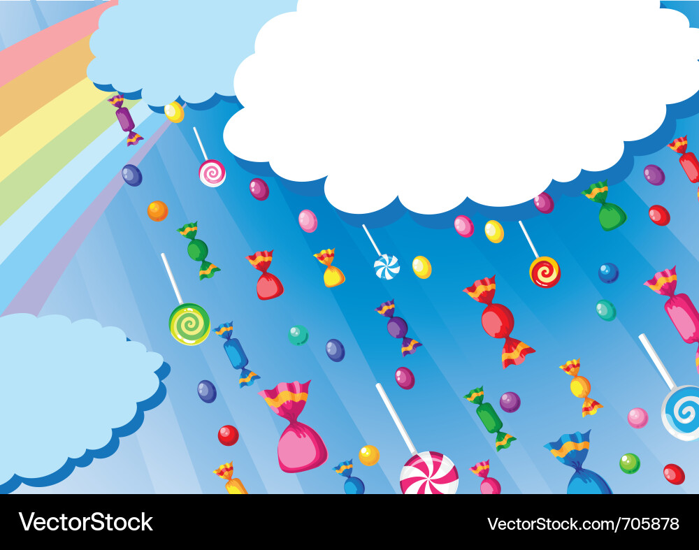 Candy rain card Royalty Free Vector Image - VectorStock
