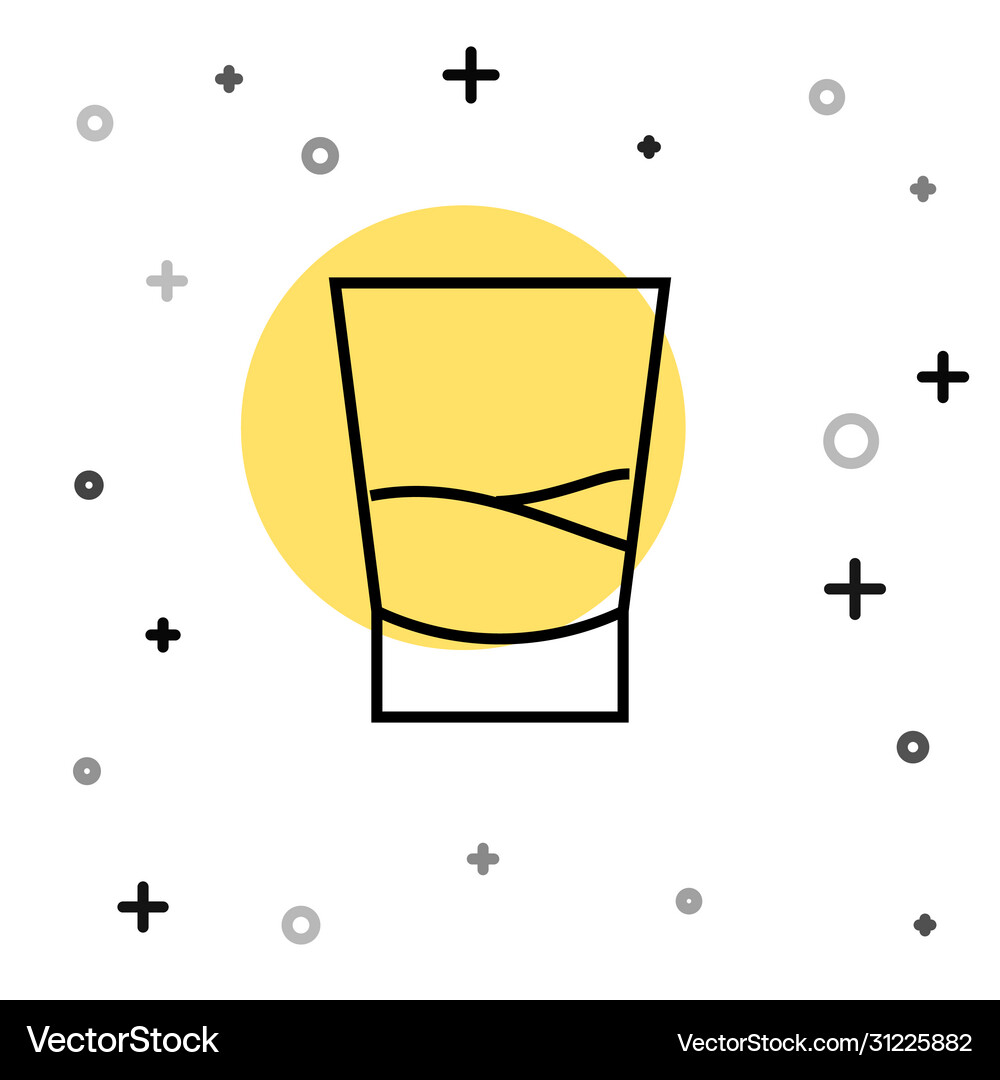Black line glass vodka icon isolated on white Vector Image