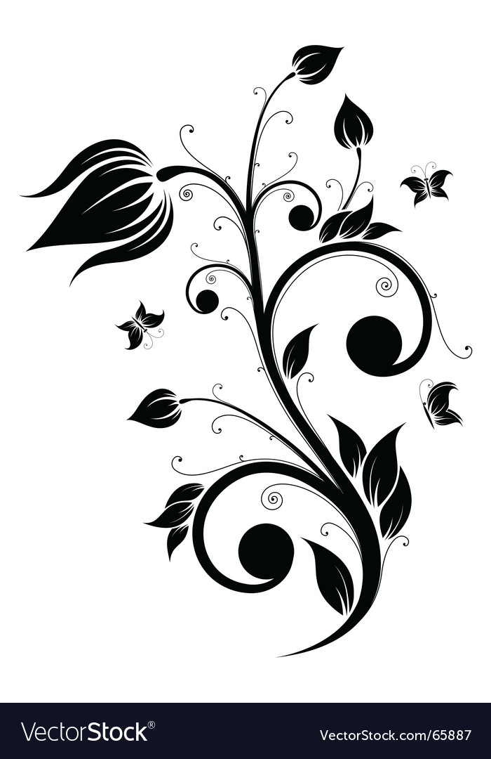 Flower scroll Royalty Free Vector Image - VectorStock