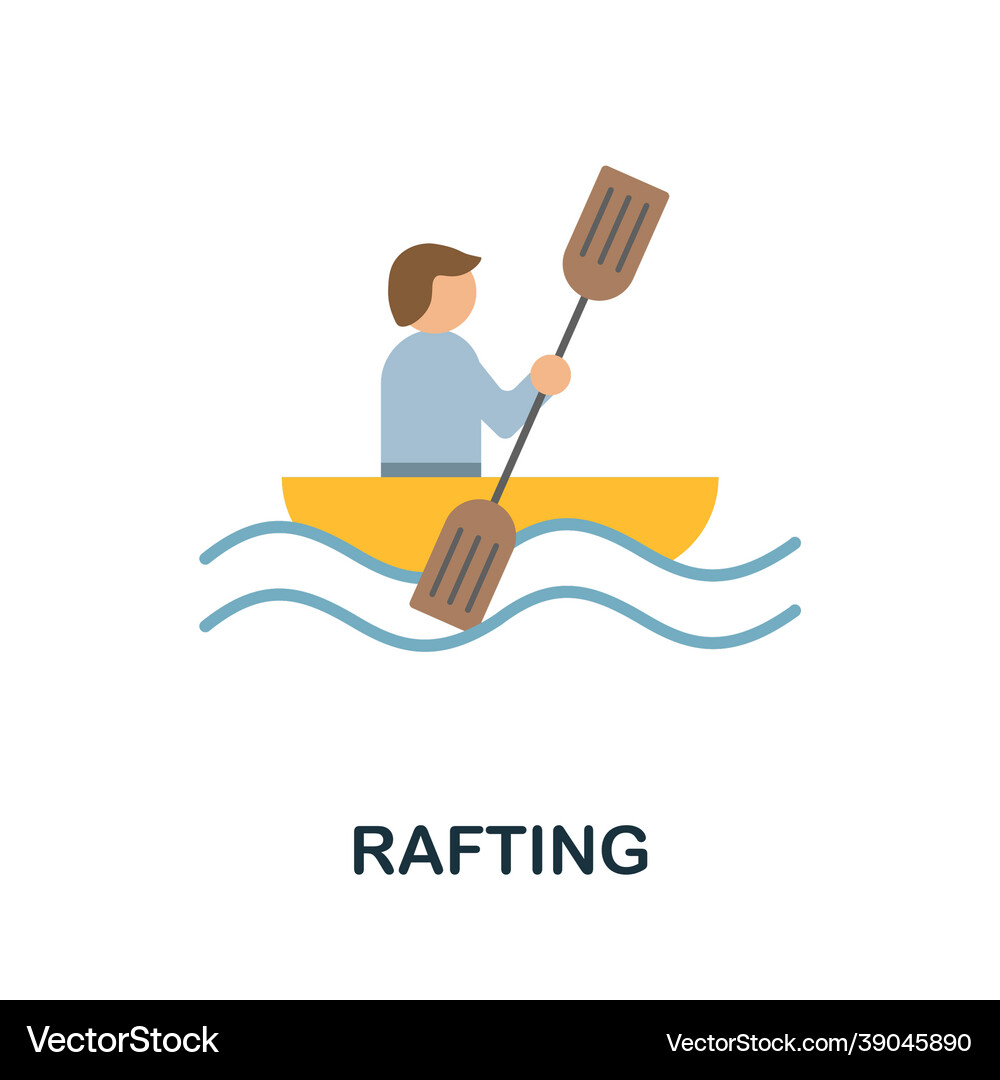 Rafting icon flat sign element from extreme sport Vector Image