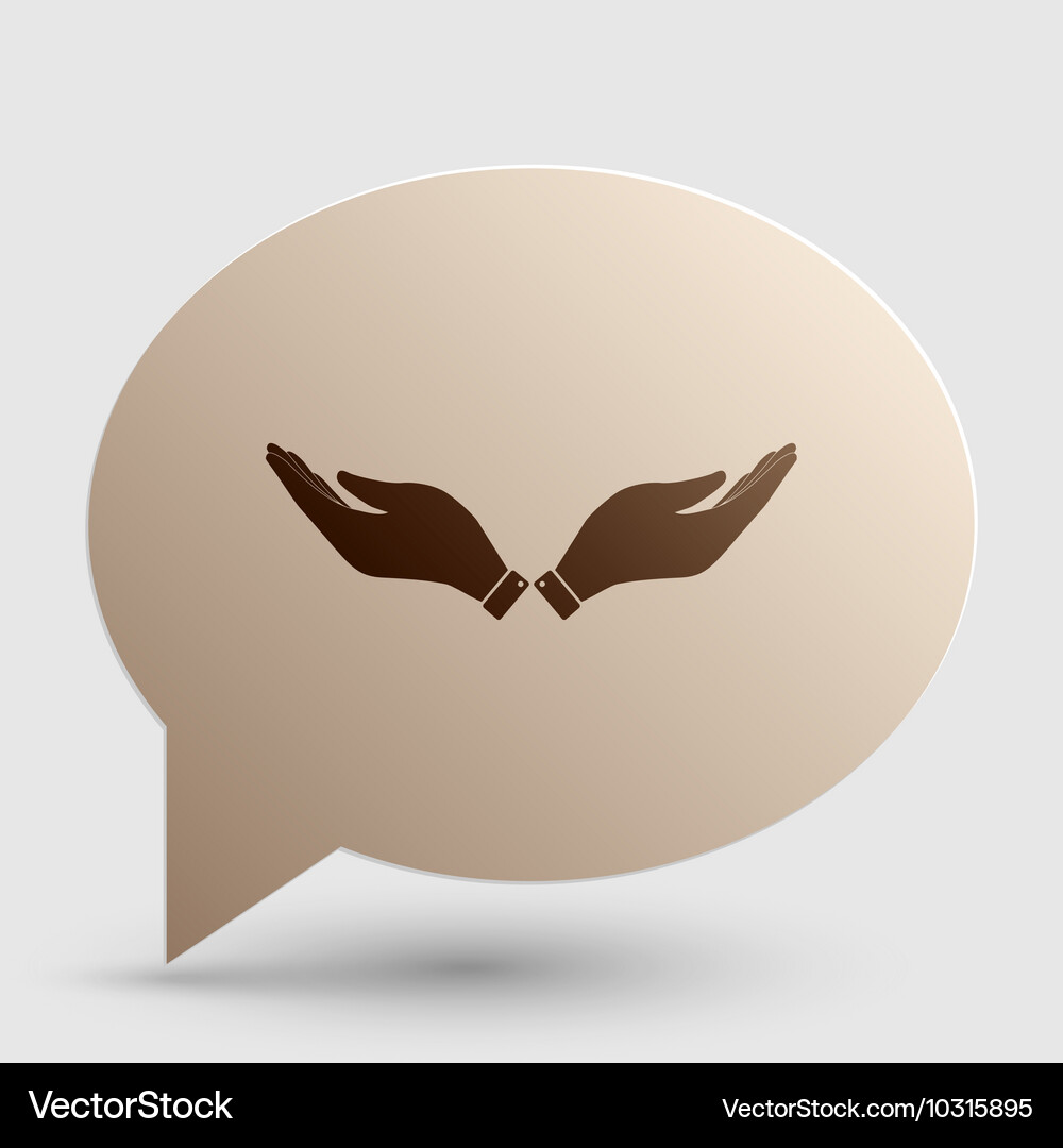 Hand sign brown gradient icon Royalty Free Vector Image