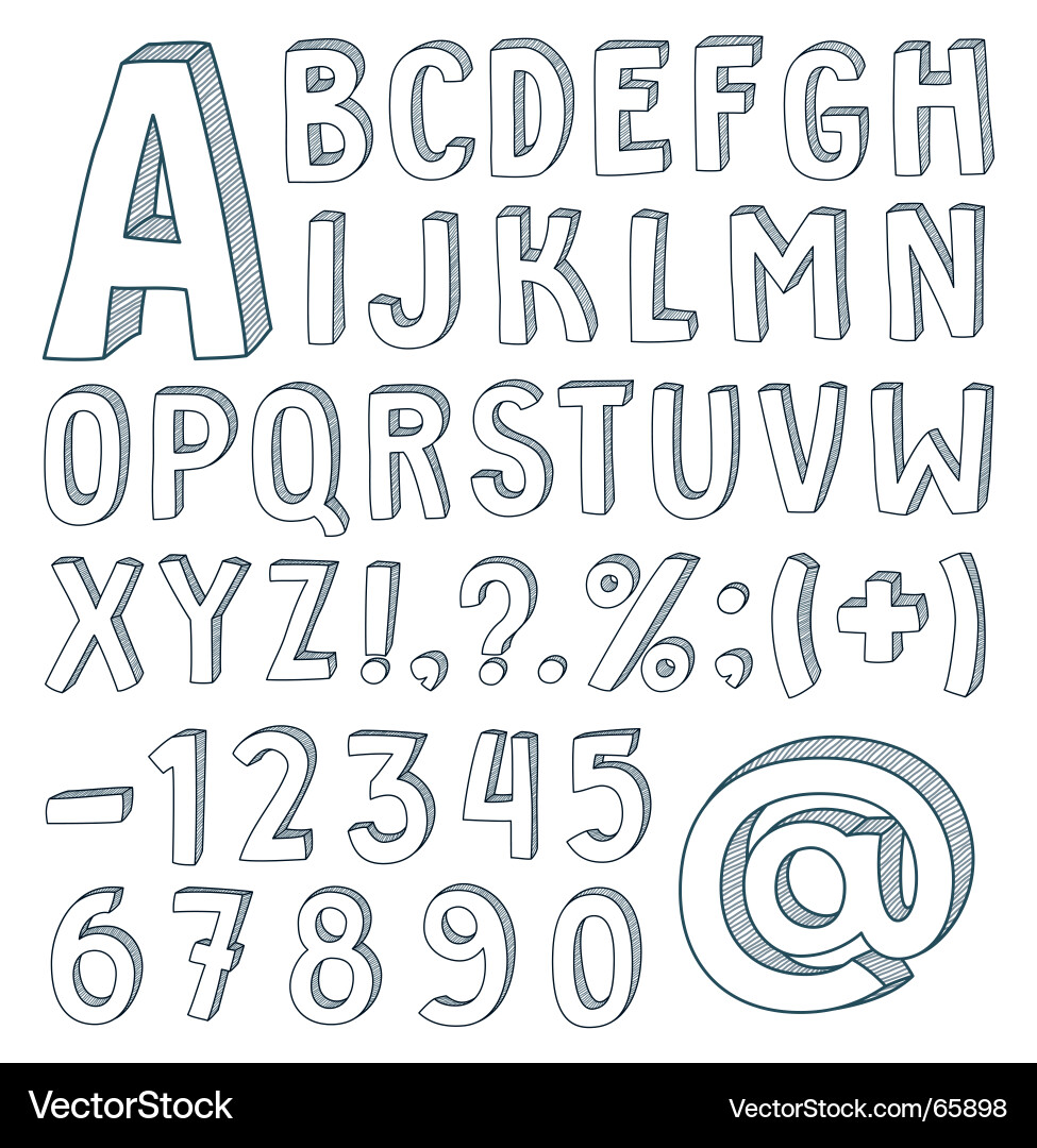 Abc hand drawing Royalty Free Vector Image - VectorStock