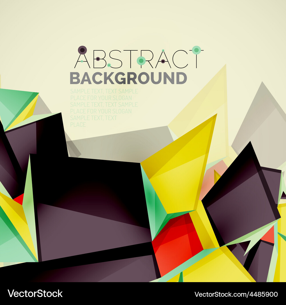 Geometric shapes with sample text abstract Vector Image