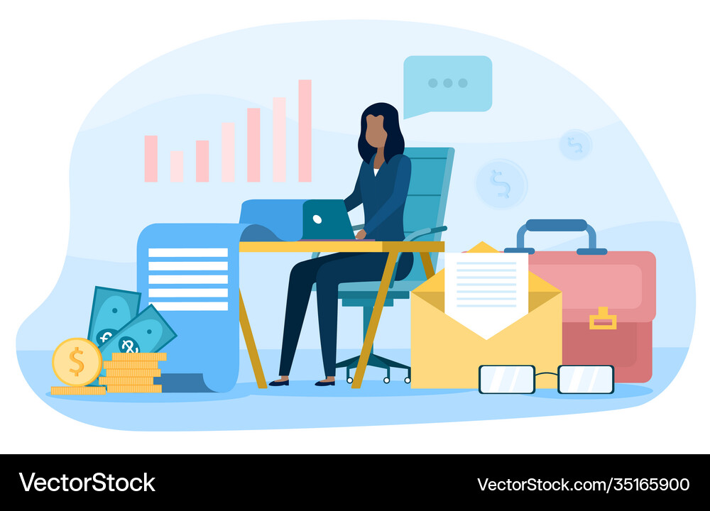 Professional bookkeeper concept Royalty Free Vector Image