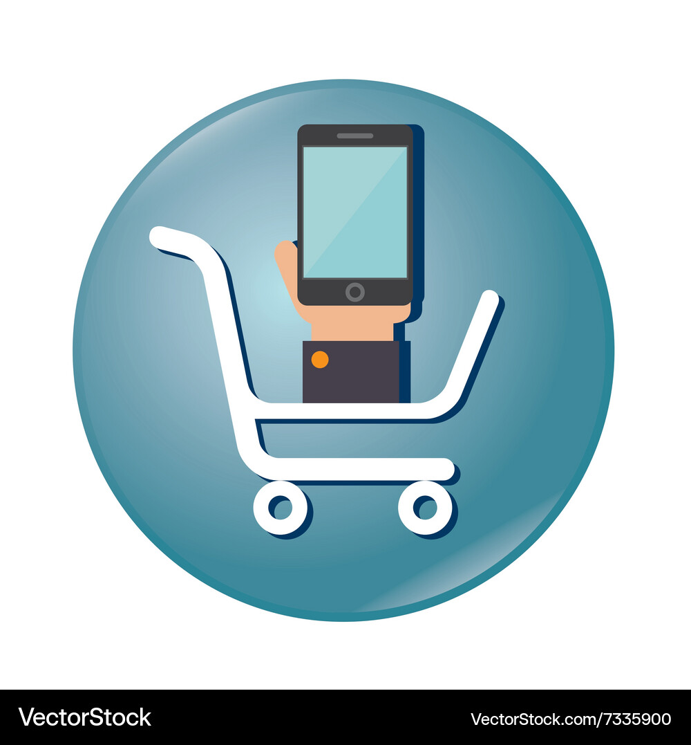 Shopping and digital marketing Royalty Free Vector Image
