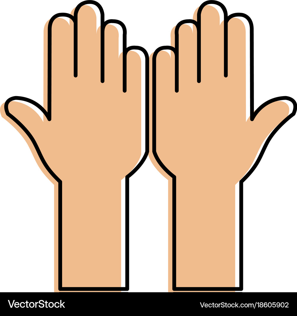 Hands human up icon Royalty Free Vector Image - VectorStock