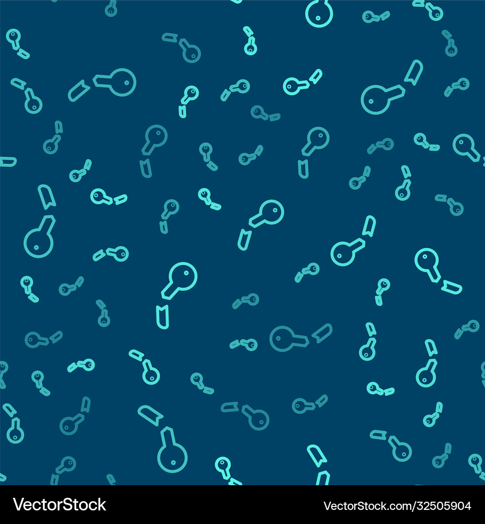 Green line broken key icon isolated seamless Vector Image