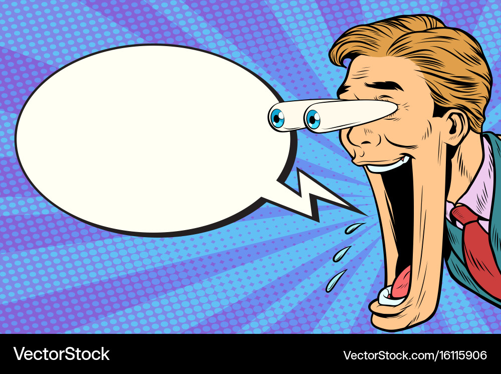 Hyper expressive reaction cartoon man face comic Royalty Free Vector ...