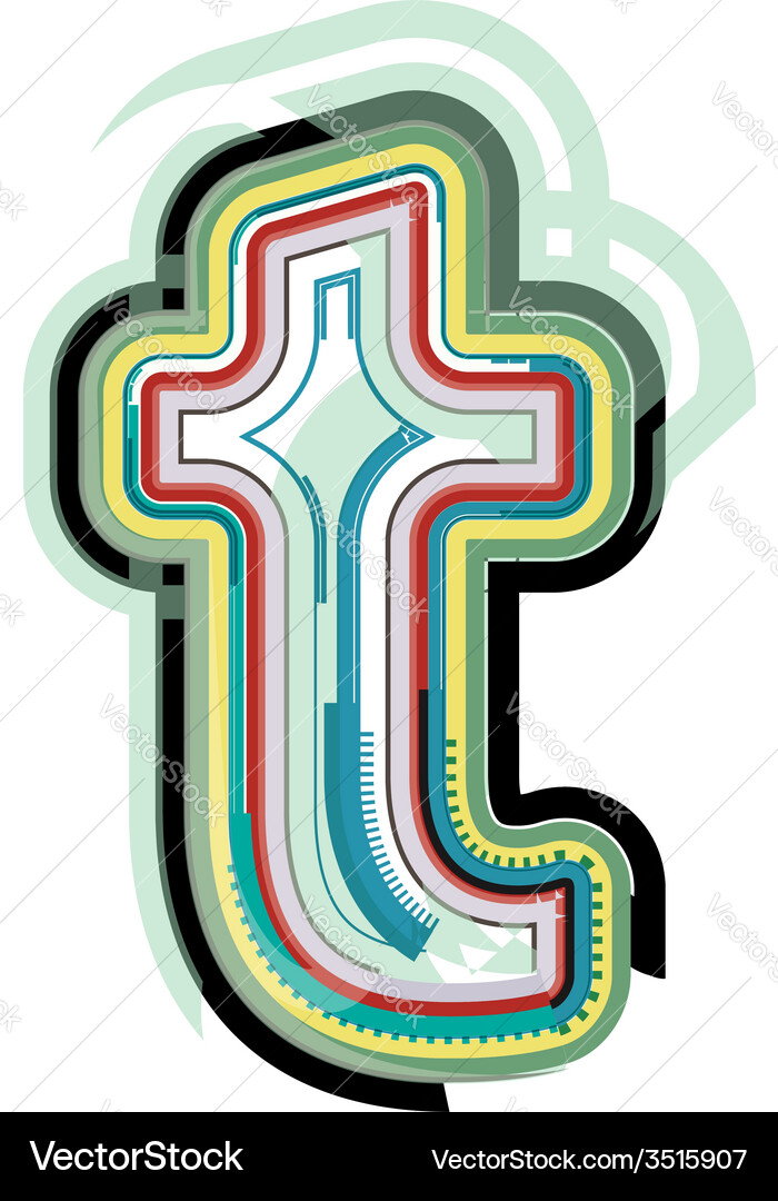 Abstract colorful Letter t Royalty Free Vector Image